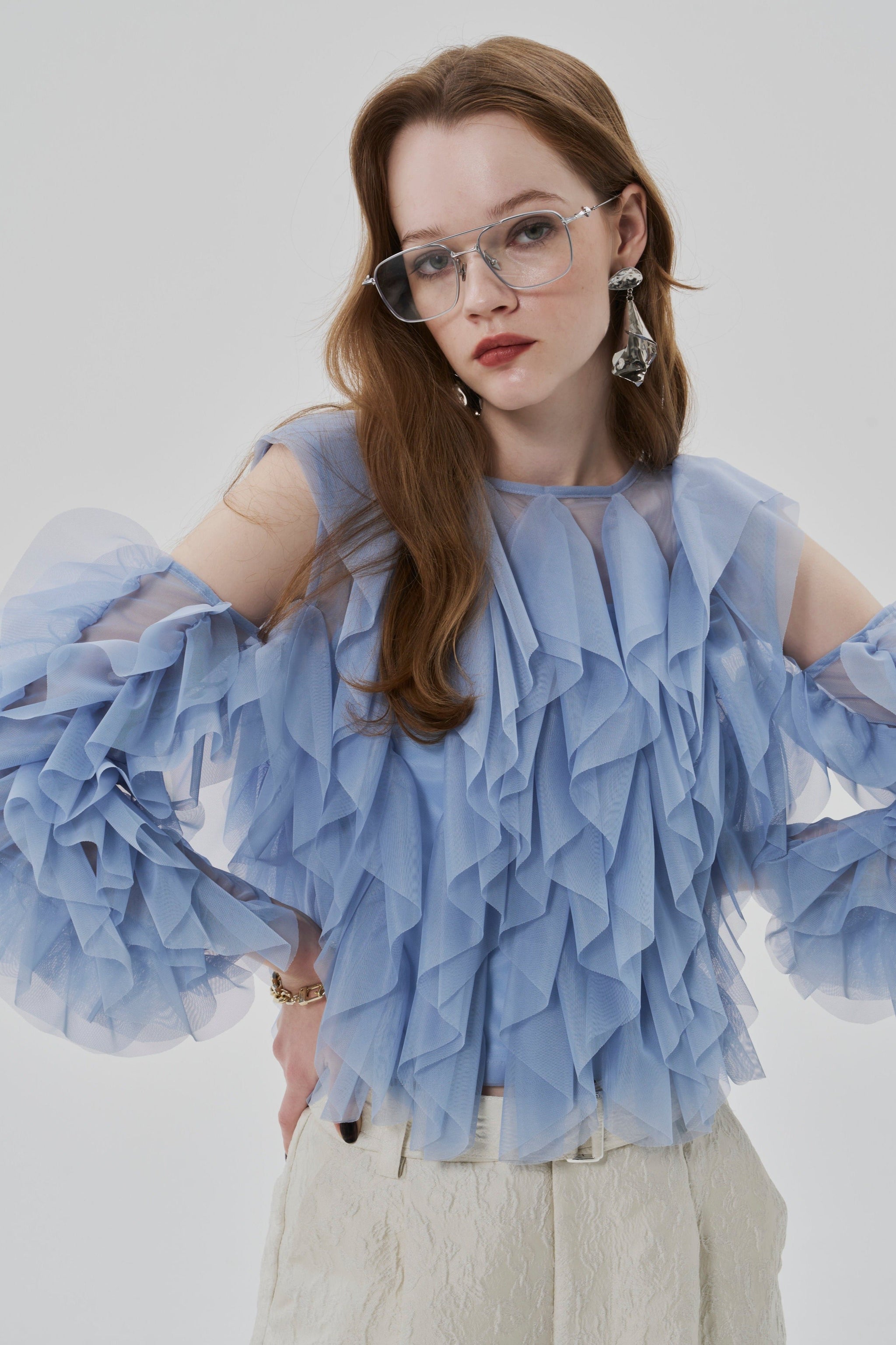 Gardenia tulle frill tops